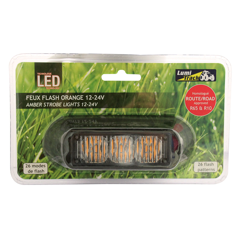 FEU FLASH 3 LED ORANGE 12/24V